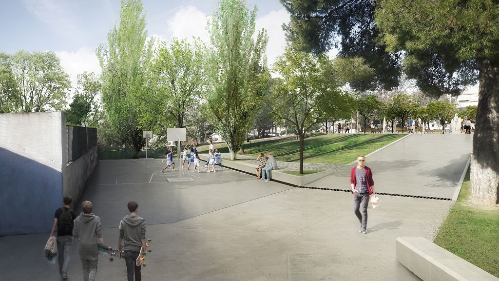 Les obres del remodelació del parc de Pompeu Fabra, a Roquetes ... Les obres del remodelació del parc de Pompeu Fabra, a Roquetes ...